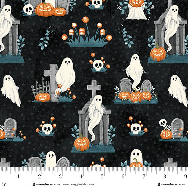 HENRY GLASS - Ghosts in the Graveyard - Glow in the Dark - Allover Gho ...
