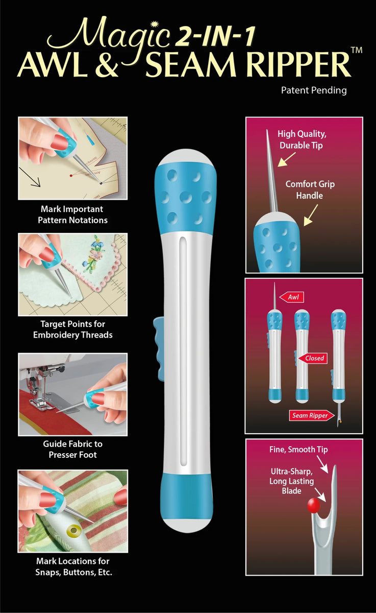 Magic 2-in-1 Awl & Seam Ripper by Taylor Seville Originals – Quilt in a Day