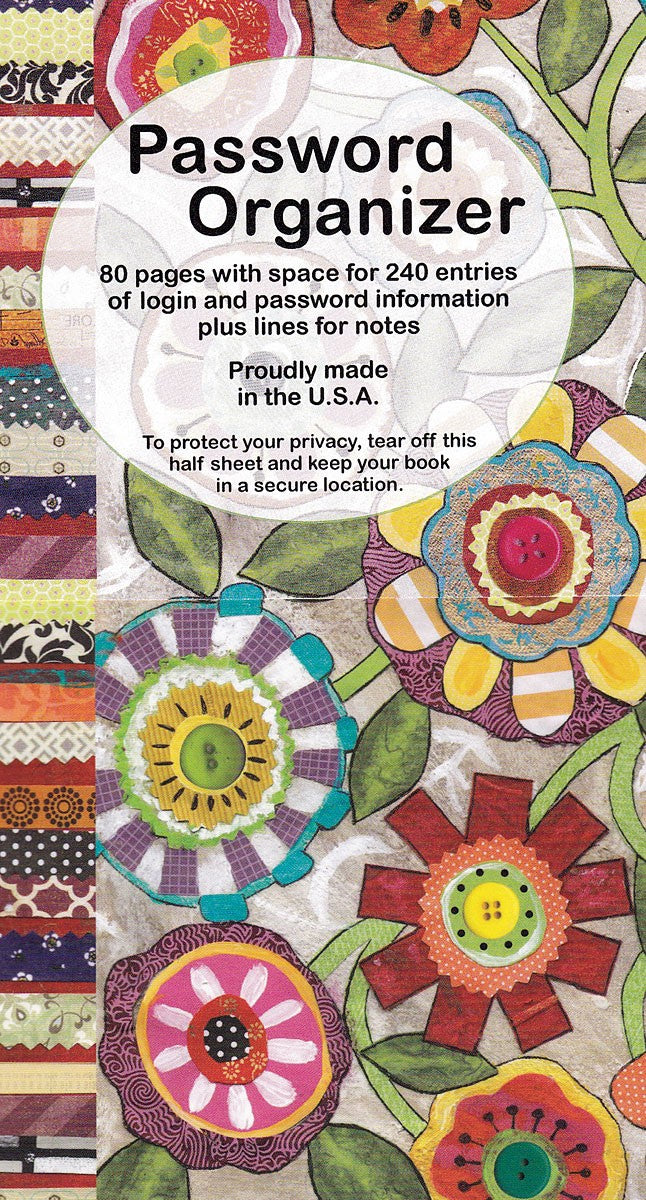 Password Organizer - Fun Flowers by It Takes Two – Quilt in a Day