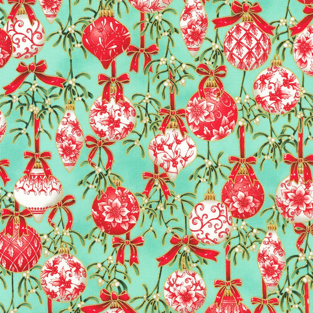 KAUFMAN - Holiday Flourish - Festive Finery - Ornaments - Mint – Quilt ...