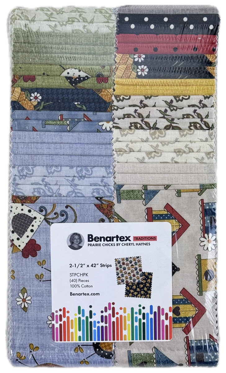 Benartex - Prairie Chicks 2.5" Strip-Pies by Cheryl Hayne 40 pcs ...