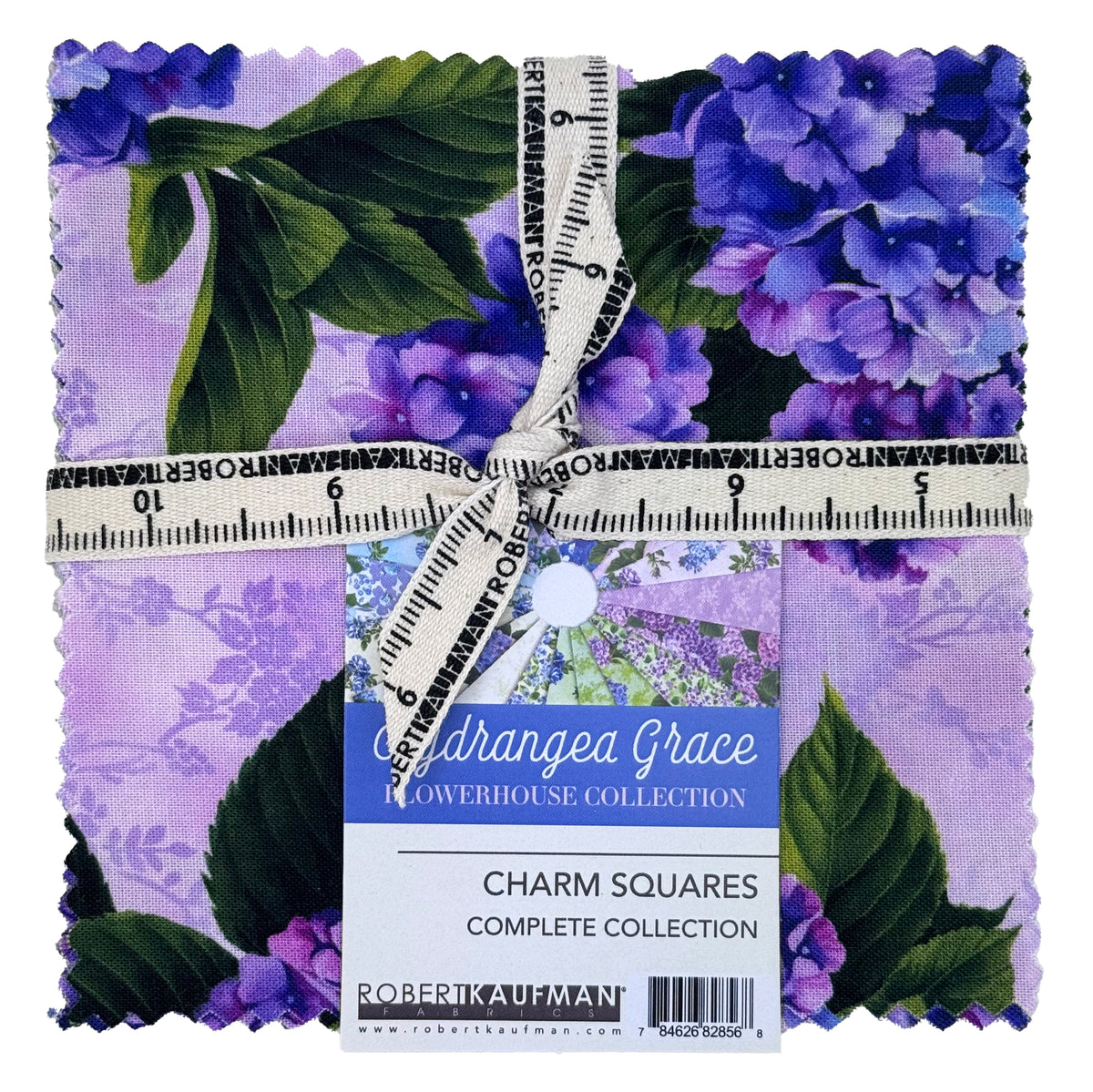Kaufman - Hydrangea Grace Charm Squares by Studio RK 42 pcs – Quilt in a Day
