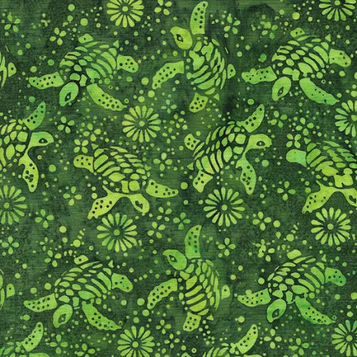 ISLAND BATIK - Tropical Bliss by Kathy Engle - Turtle - Green Pineneed ...