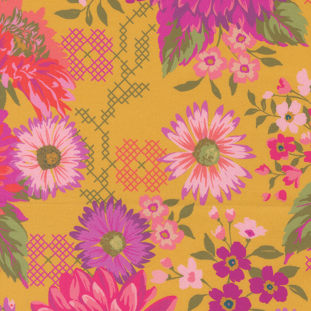 MODA - Parlor by Crystal Manning - Happy Blooms - Dijon – Quilt in a Day