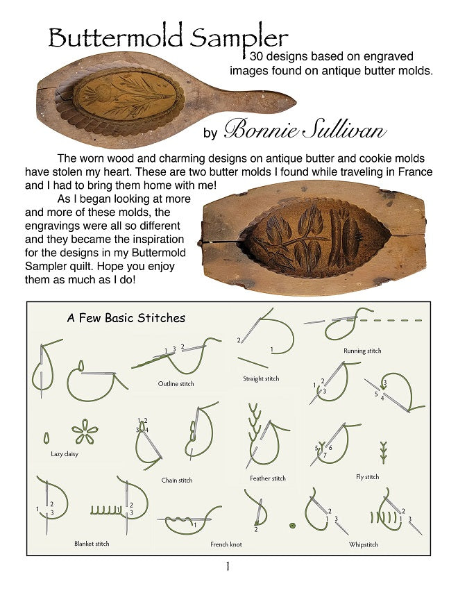 Buttermold Sampler Quilt Pattern by Bonnie Sullivan All Through The Ni ...