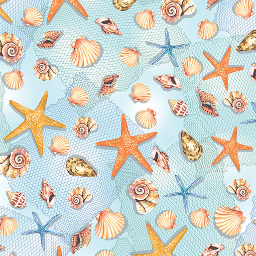 BENARTEX - High Tides by Nicole DeCamp - Beachcomber - Light Blue ...