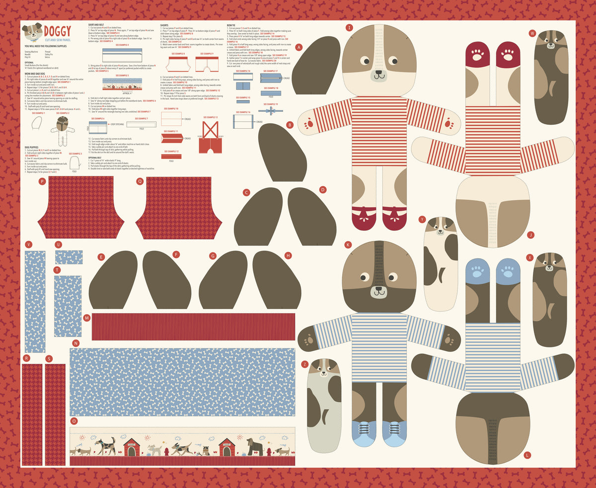 MODA FABRICS - Dog Daze by Stacy Iest Hsu - PANEL - Multi - PL808 ...