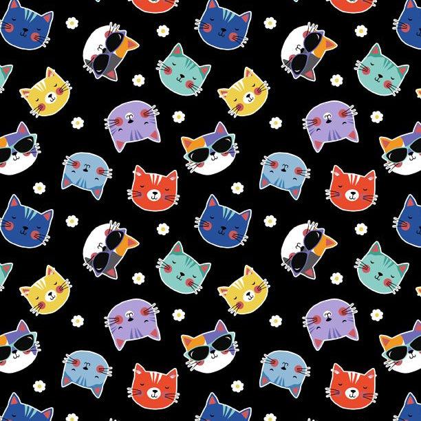 WILMINGTON - Fe-Line Frisky by Anne Rowan - Cat Heads - Black – Quilt ...