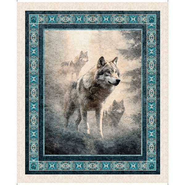 QT FABRICS - Running with the Pack - PANEL - Wolf - Multi - PL1162 ...