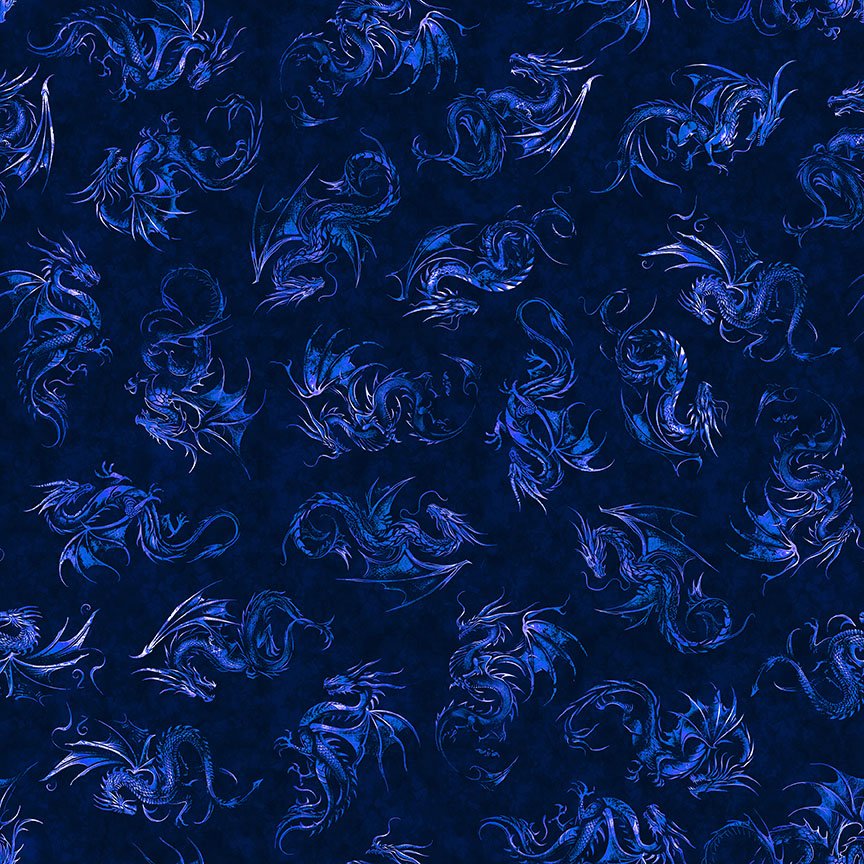 QT FABRICS - Dragon's Song by Morris Creative Group - Dragon Linocut ...