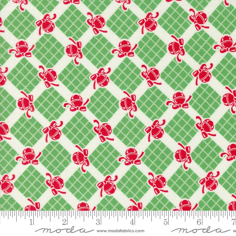 MODA FABRICS - Kitty Christmas by Urban Chiks - Bells Checks & Plaids ...