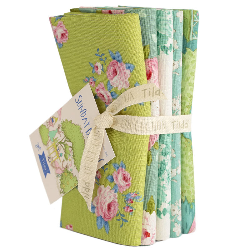 Tilda - Sunday Brunch - Lime 5 Piece Fat Quarter Bundle – Quilt in a Day