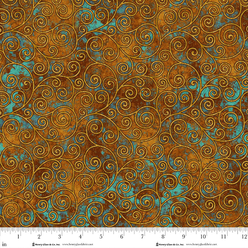 HENRY GLASS - Crow-Mazing by Jan Mott - Scrolls - Rust – Quilt in a Day