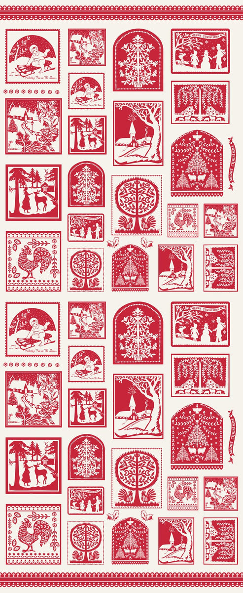 MODA - Buon Natale - PANEL - Christmas Cards - Snowflake Pomegranate ...
