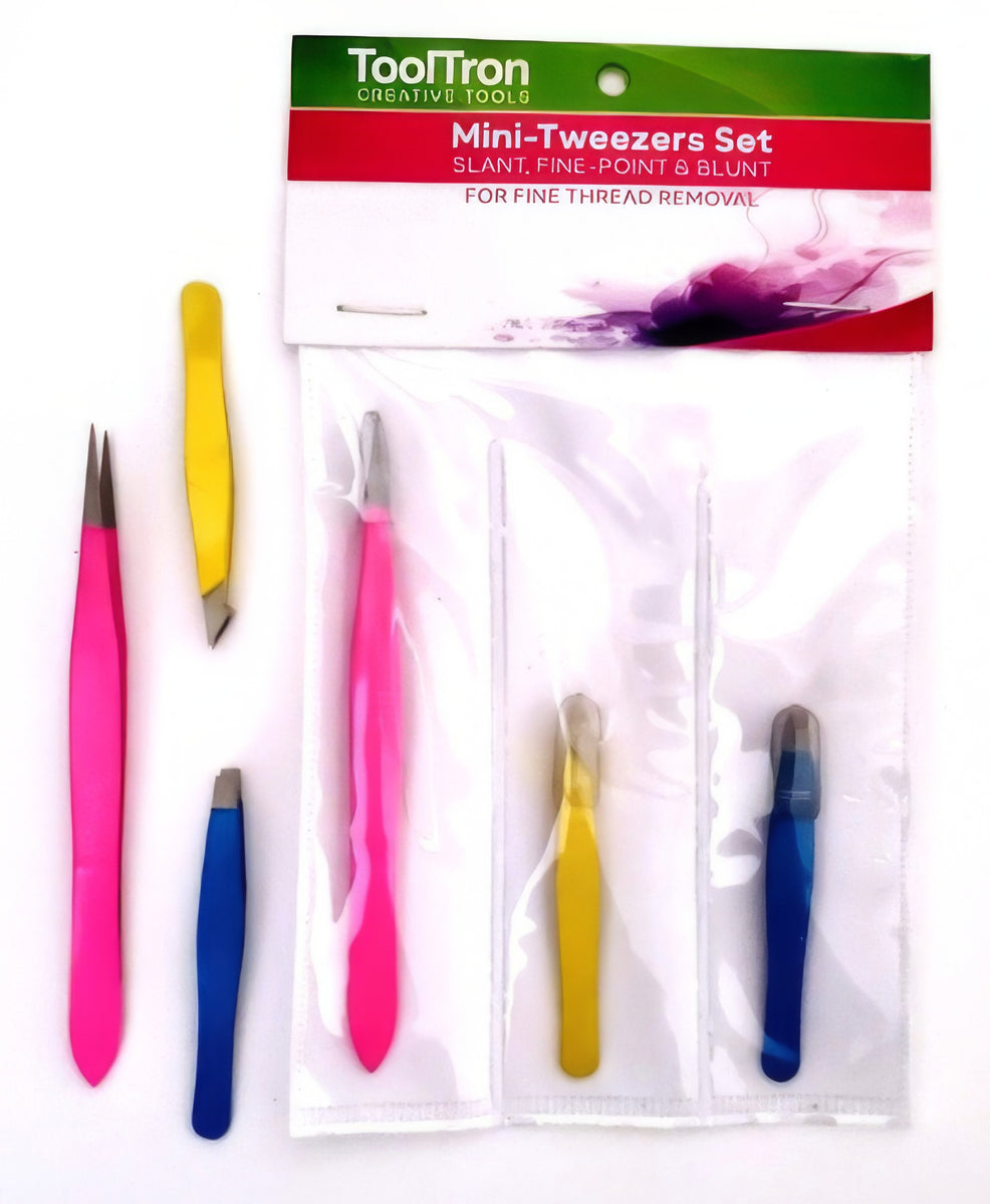 Mini Tweezers 3 piece Set by Tooltron – Quilt in a Day