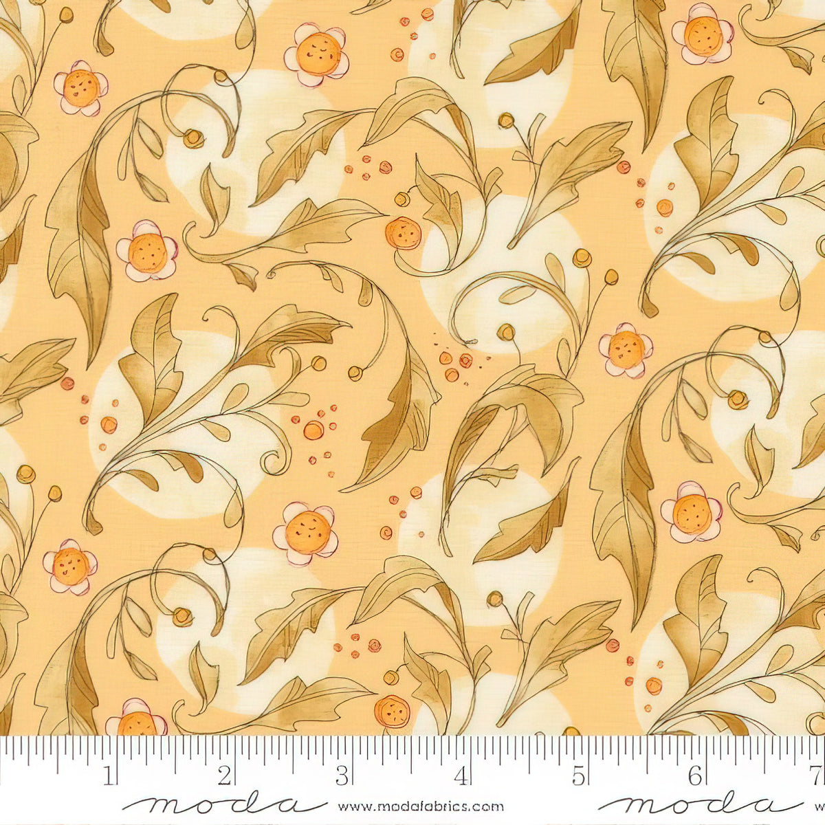 MODA FABRICS - Forest Frolic by Robin Pickens - Swirly Leaves - Butter ...