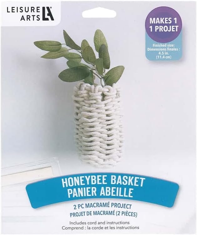 Leisure Arts Macrame Kit Honeybee Basket – Quilt in a Day