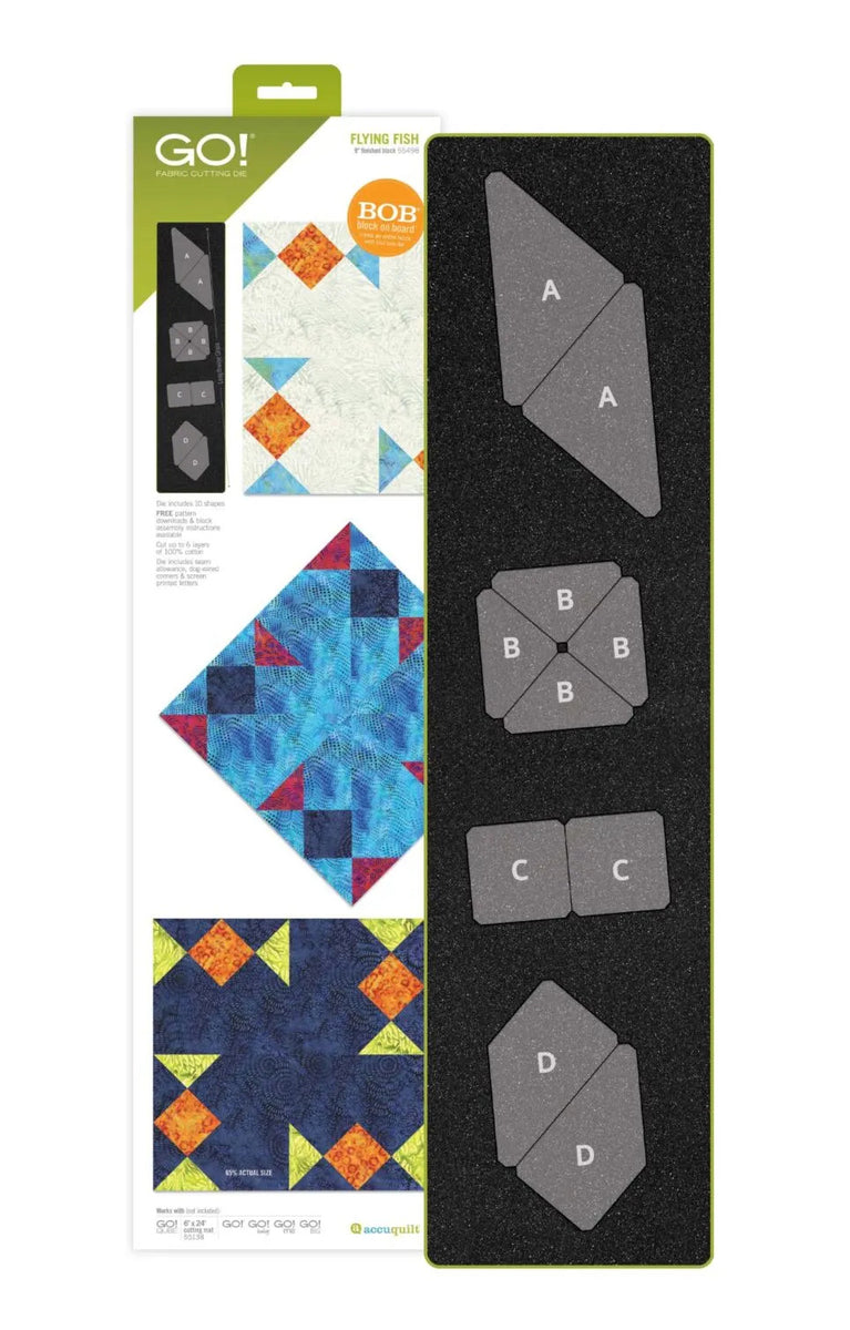 Accuquilt 55498 GO! Flying Fish 9" Finished Die – Quilt in a Day