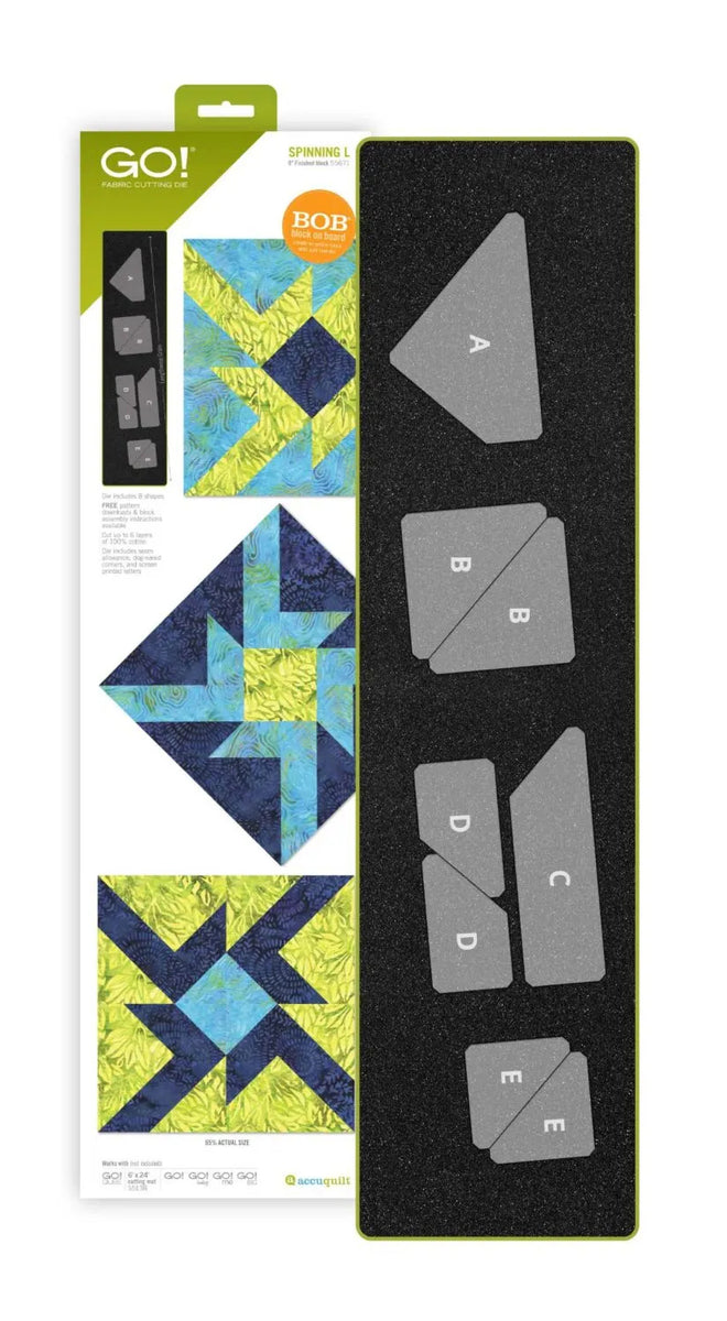 Accuquilt GO! 55671 Spinning L-9" Finished Die – Quilt in a Day