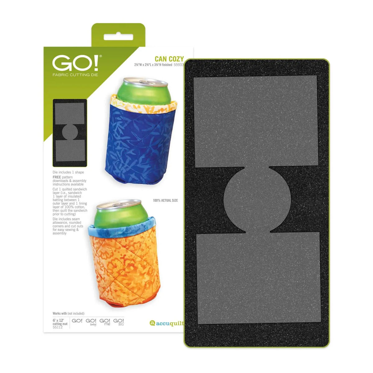 Accuquilt Die GO! 55933 Can Cozy Die – Quilt in a Day