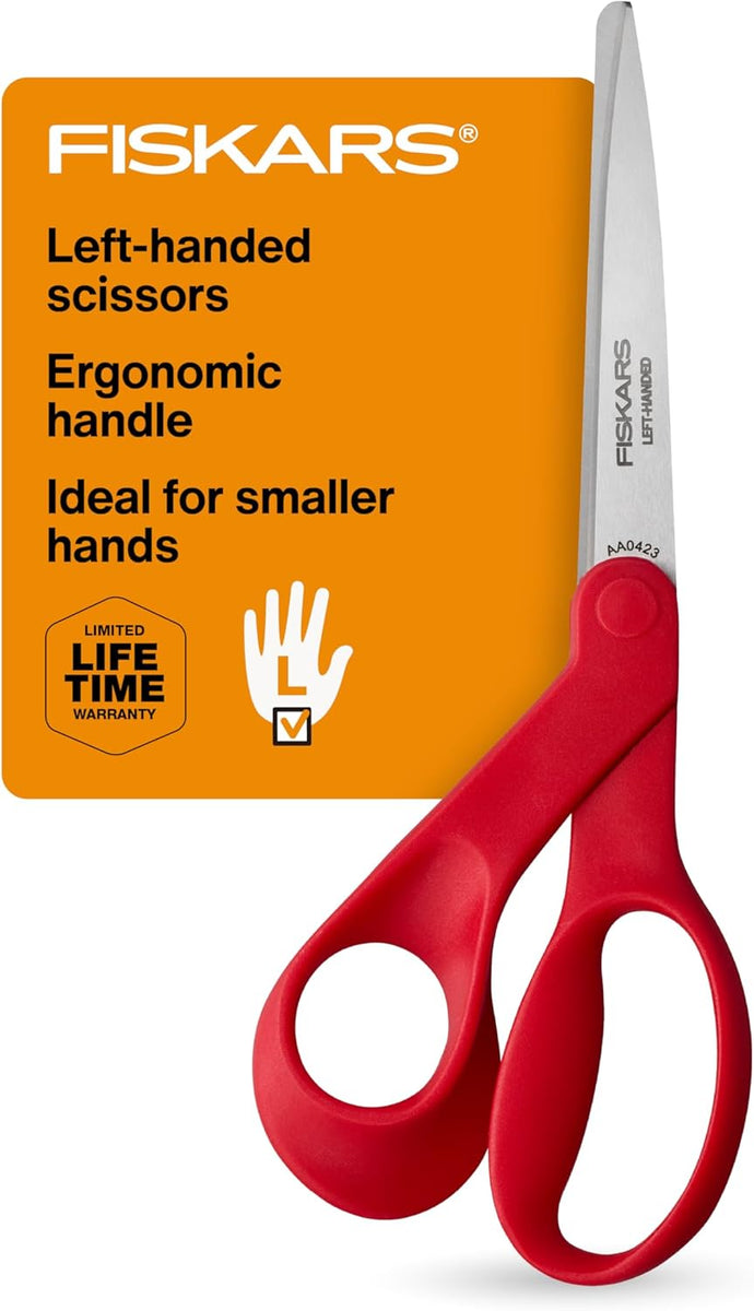 Fiskars Premier 7" Bent Scissors - Red - Left-handed – Quilt in a Day