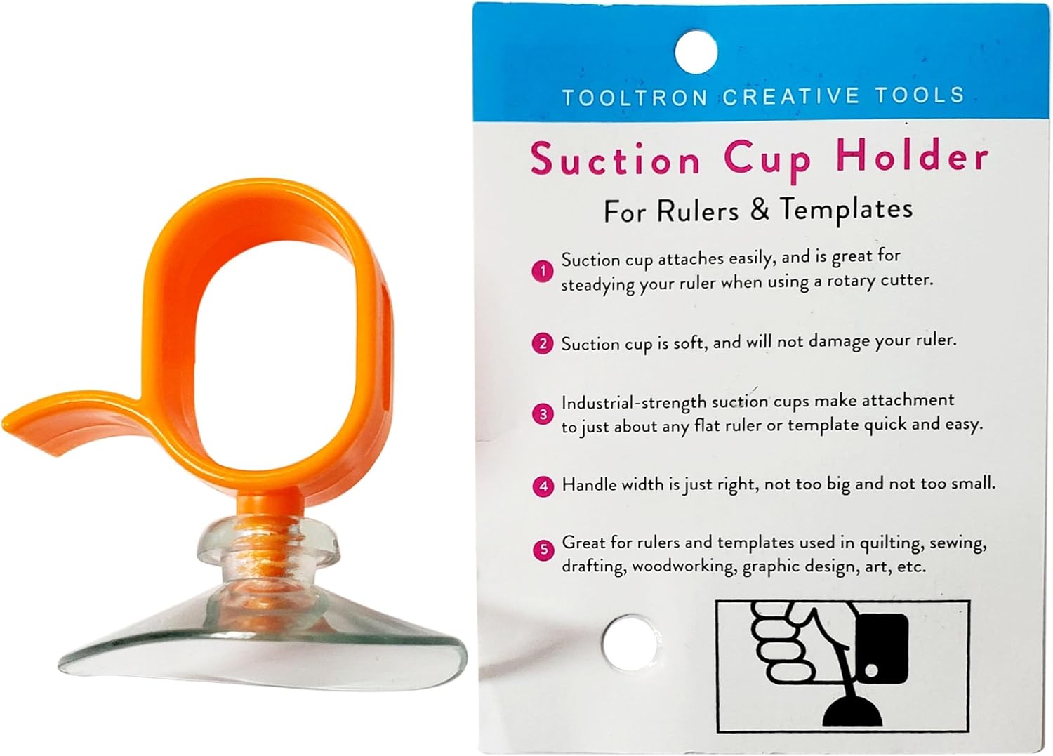 Tooltron Suction Cup Holder for Rulers and Templates – Quilt in a Day