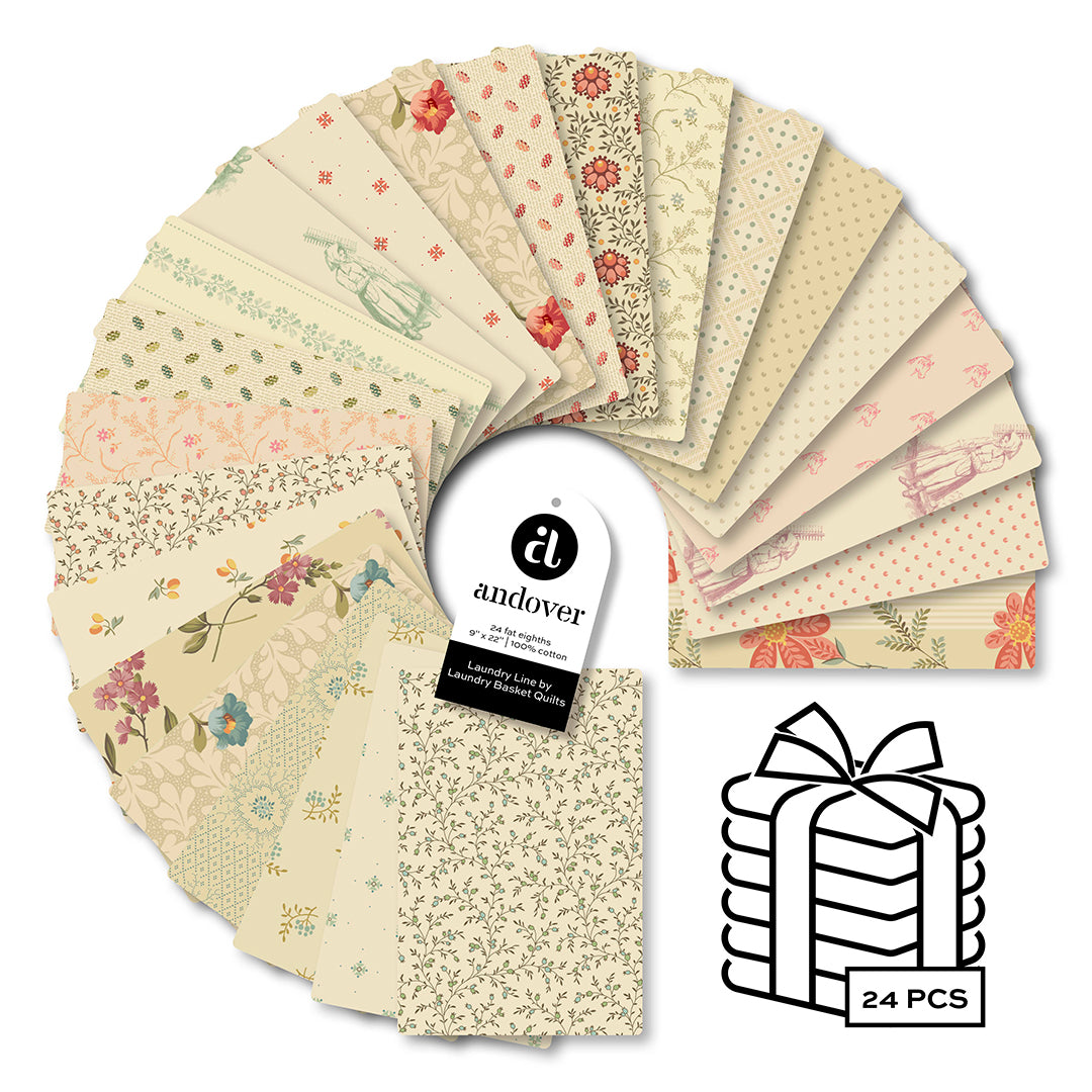 Andover - Laundry Line Fat EIGHT Bundle by Laundry Basket Quilts 24 pc ...