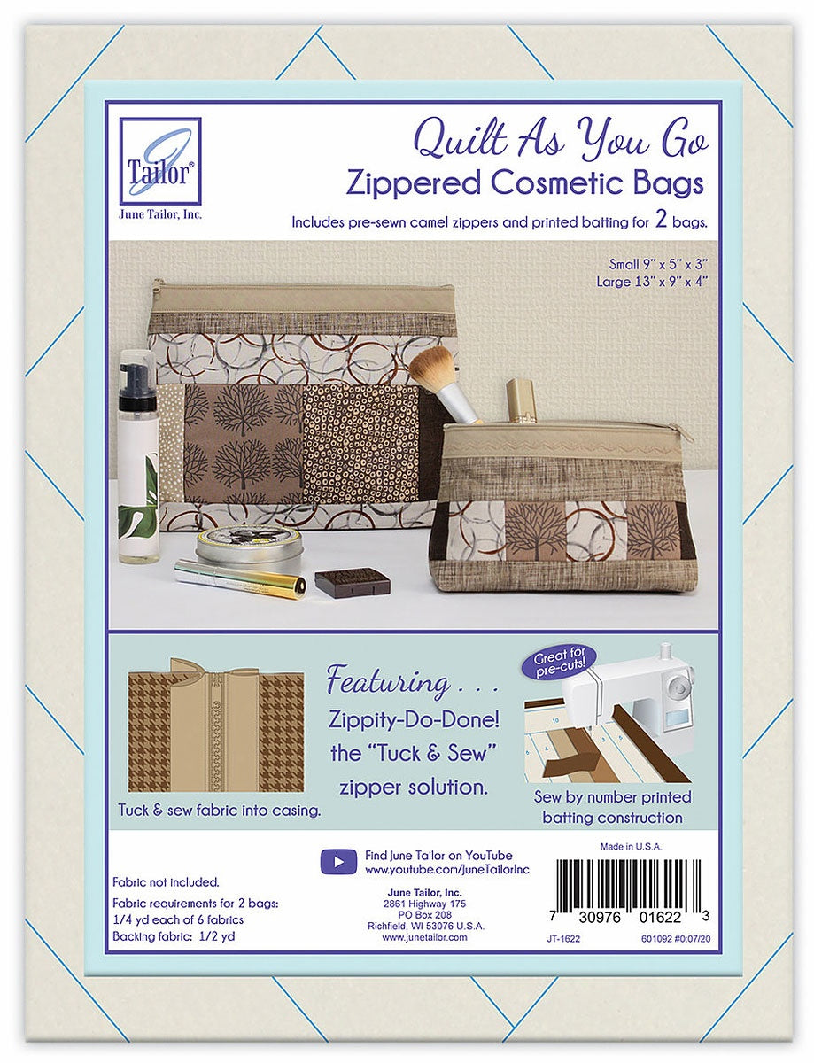 Zippity-Do-Done Lt Camel Cosmetic Bags Quilt As You Go by June Tailor ...