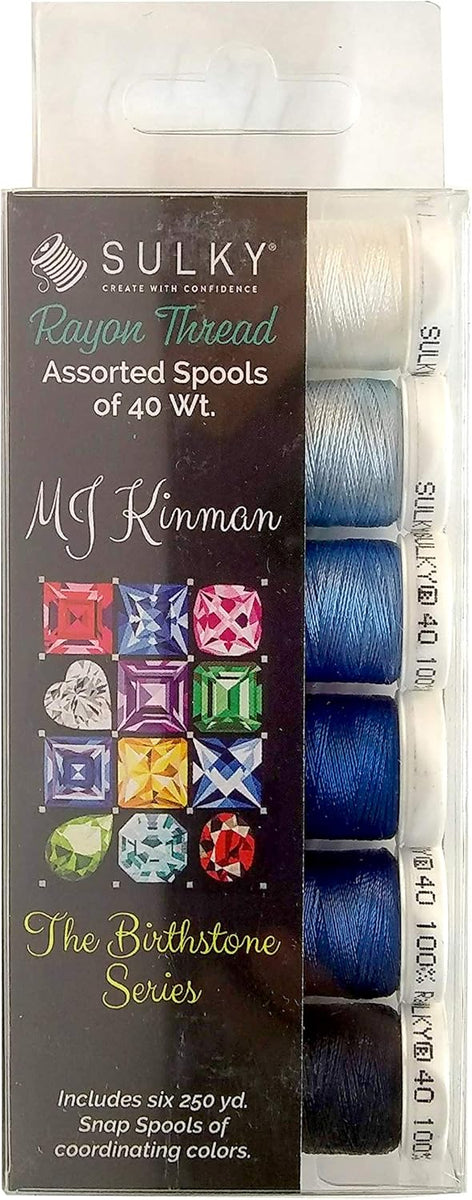MJ Kinman Rayon Thread - Birthstone Series - June - 6 pk – Quilt in a Day