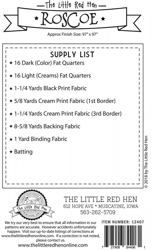 Roscoe Quilt Pattern by Emily McGlothlen Little Red Hen – Quilt in a Day