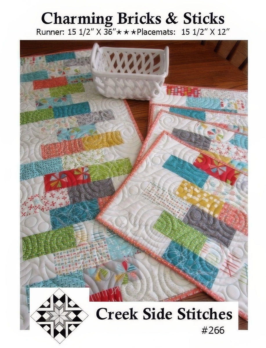 Charming Bricks & Sticks Table Runner Pattern by Creek Side Stitches ...