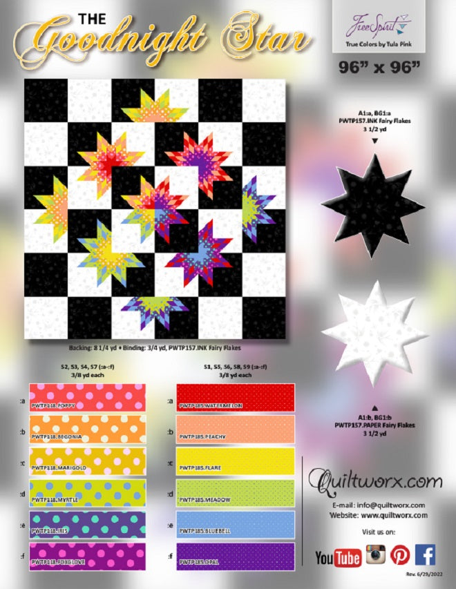 The Goodnight Star Pattern/Foundation Paper by Quiltworx – Quilt in a Day