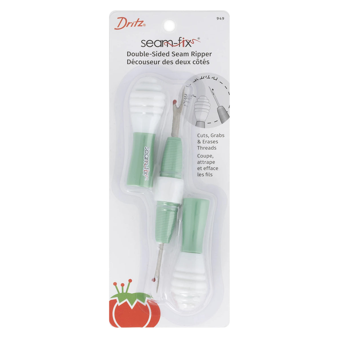 Dritz Seam Fix Double Sided Seam Ripper - Green/White – Quilt in a Day