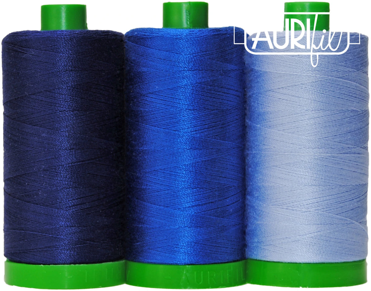 Aurifil Color Builder - Whale Shark Blue- 40wt 3pc Set – Quilt in a Day