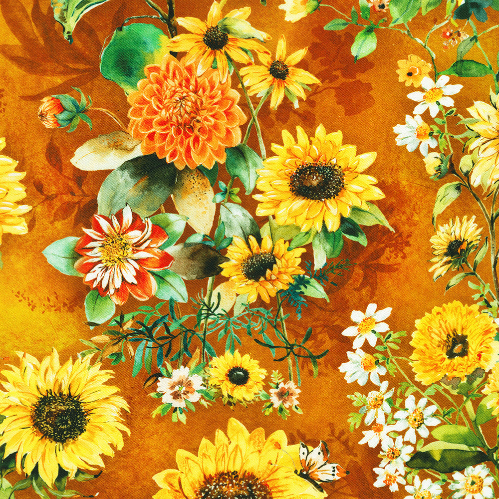 KAUFMAN - Sunlit Garden by Lauren Wan - Main - Rust – Quilt in a Day