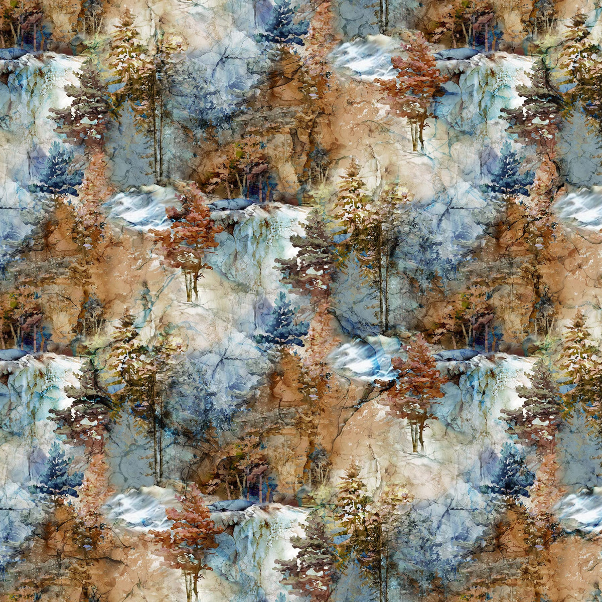 NORTHCOTT - Highland View - 108 Wide Backing - Tree Scenic - Blue Mult ...