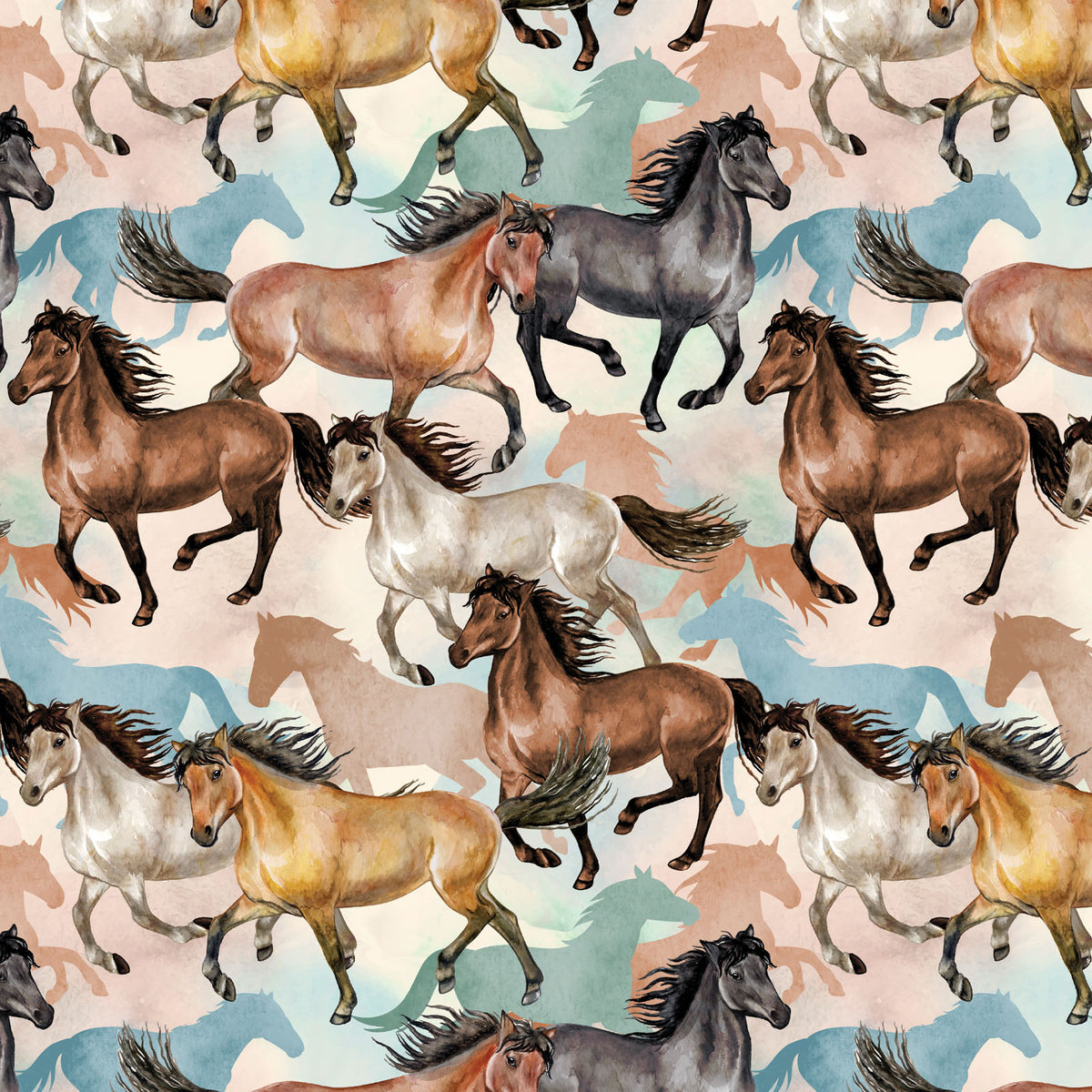 BENARTEX - Gone Country by Nicole DeCamp - Running Horses - Multi ...