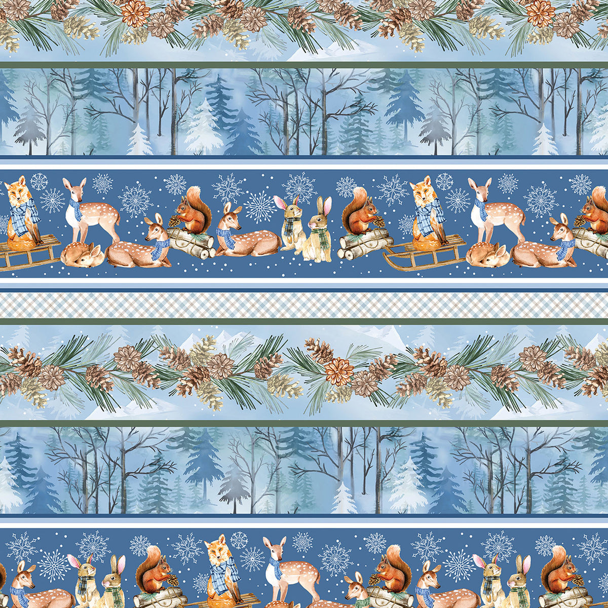 BENARTEX - Woodland Wonderland by Nicole Decamp - Woodland Stripe - Bl ...