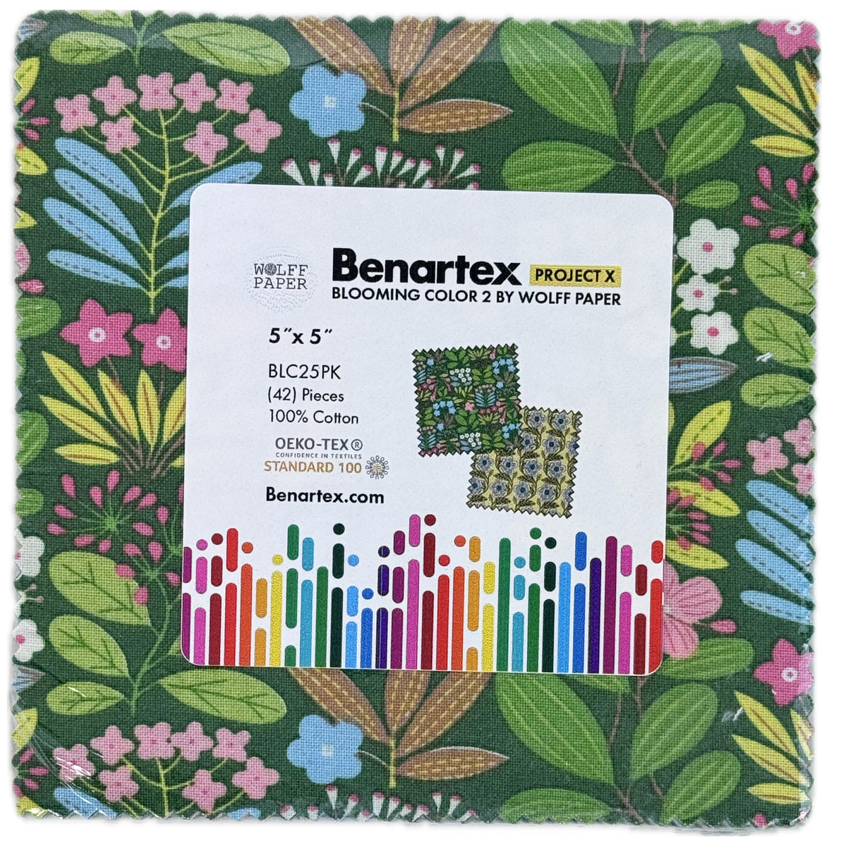 Benartex - Blooming Color 2 5x5 Pack 42 pcs – Quilt in a Day