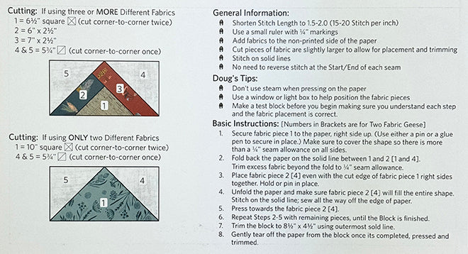 Chatsworth Braided Flying Geese Foundation Paper by Doug Leko / Antler ...
