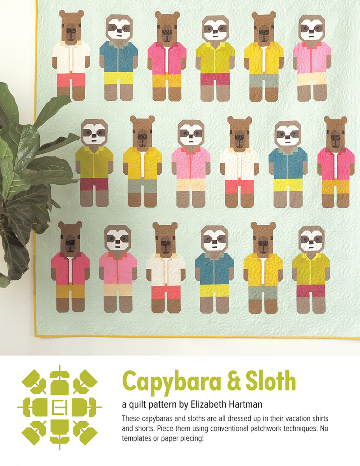 Capybara and Sloth Quilt Pattern by Elizabeth Hartman – Quilt in a Day