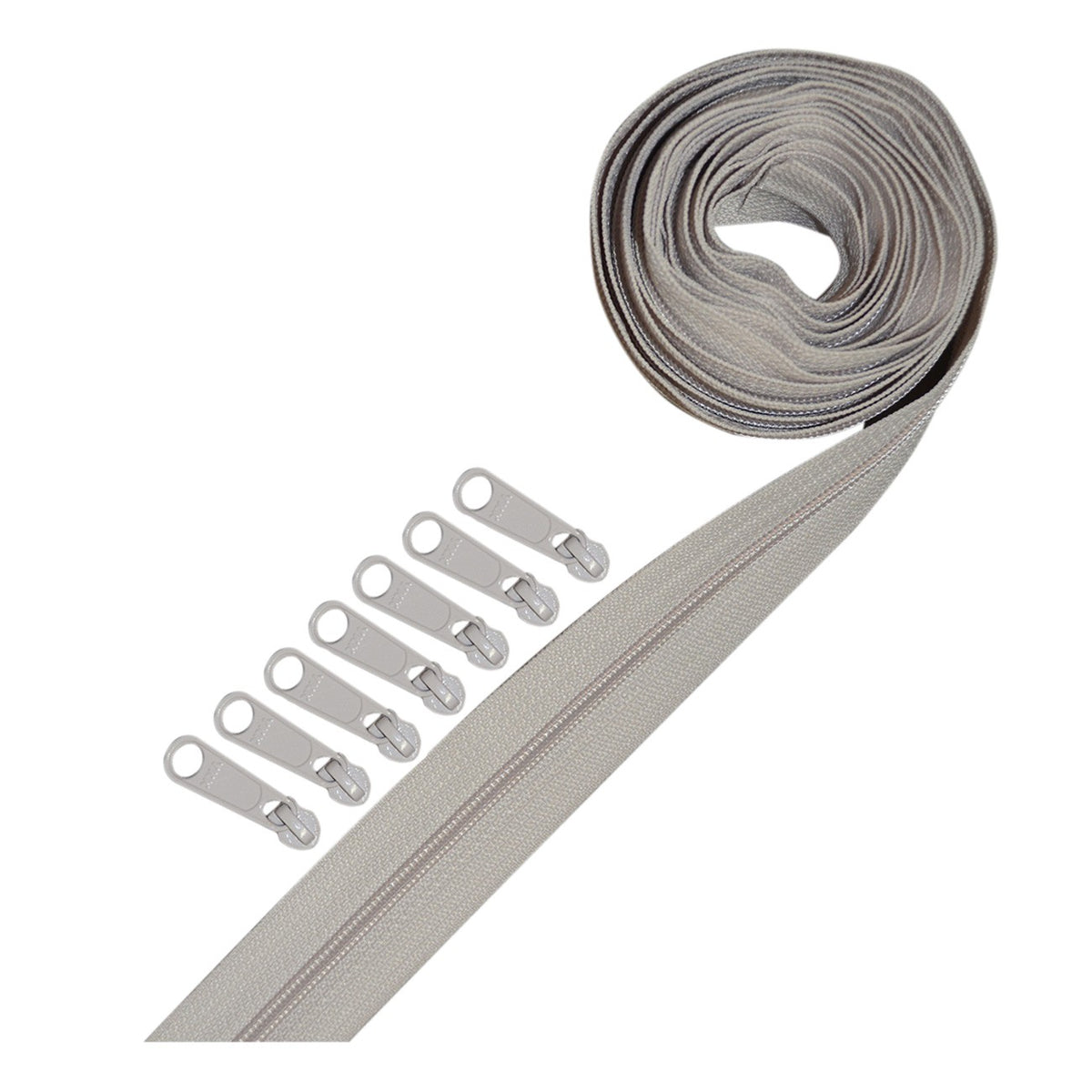 3 yards of Reversible Coil Zipper Tape with 8 Slides Pearl – Quilt in a Day