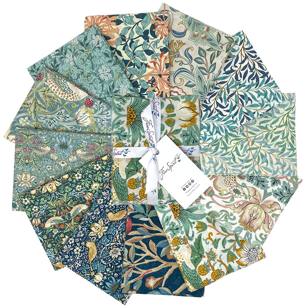 Free Spirit - Kaffe x Morris & Co Saturday Stash Mint Fat Quarter Bund ...