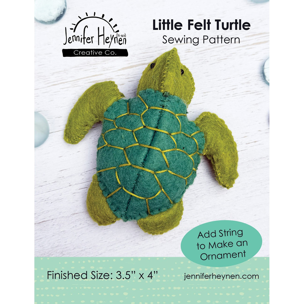 Little Felt Turtle Sewing Pattern by Jennifer Heynen – Quilt in a Day