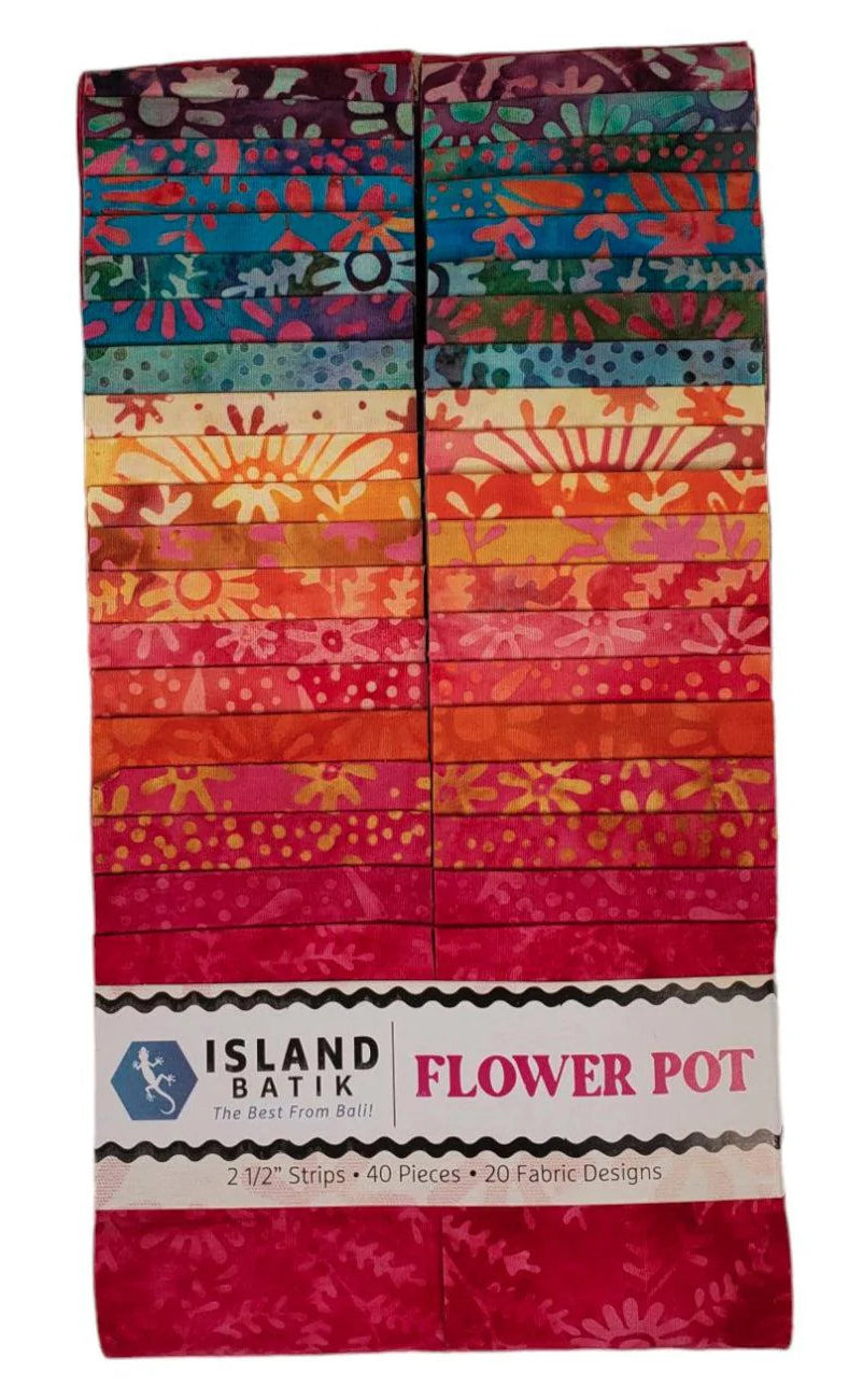 Island Batiks - Flower Pot 2.5" Strip Pack 40 pcs – Quilt in a Day