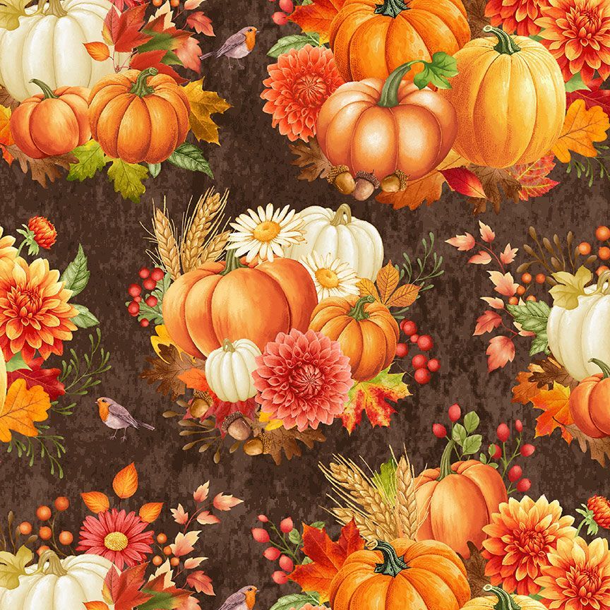 TIMELESS TREASURES - Gather with a Grateful Heart - Pumpkin Floral Bou ...