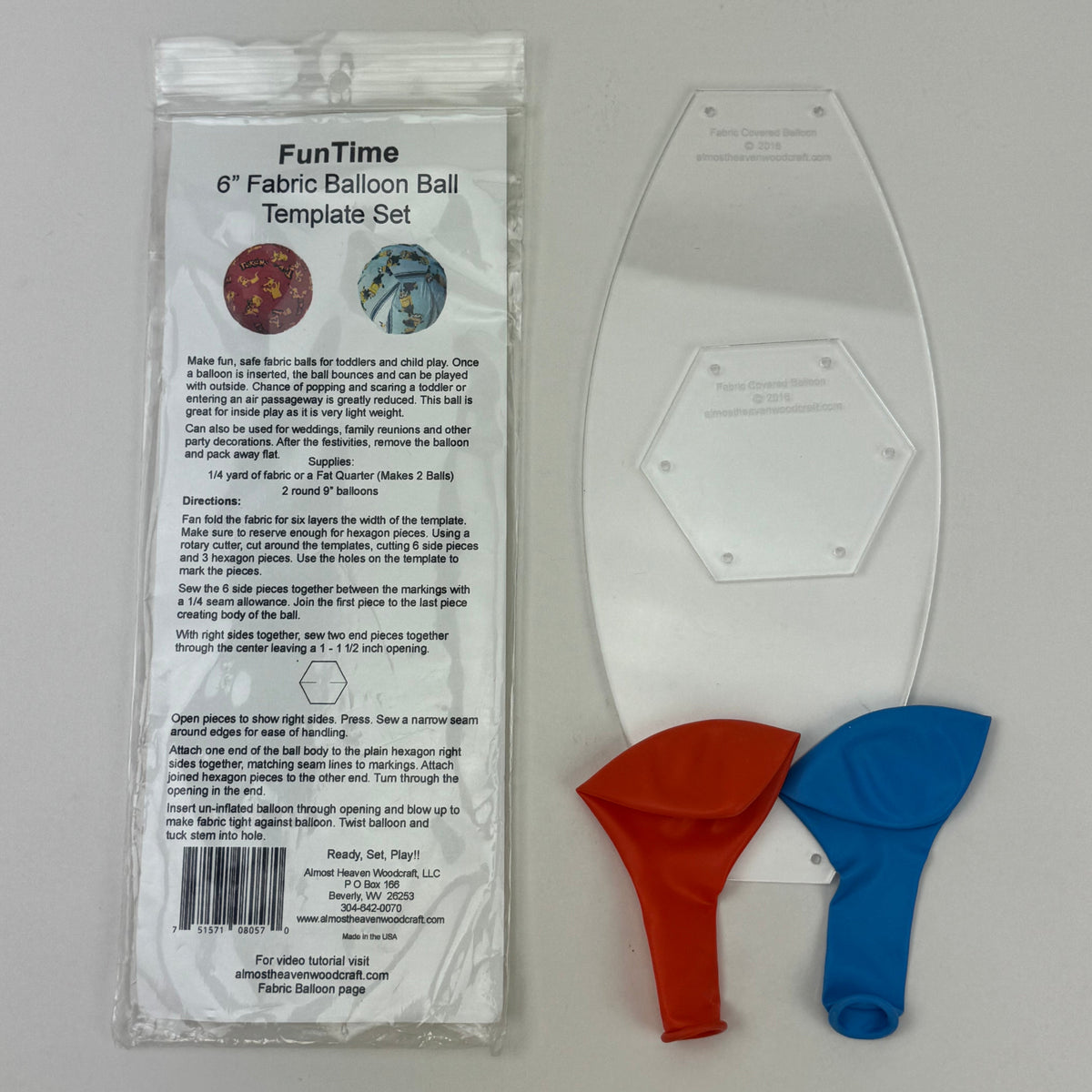 Freight Damaged - 6in-Fabric Covered Balloon Ball Template Set – Quilt ...