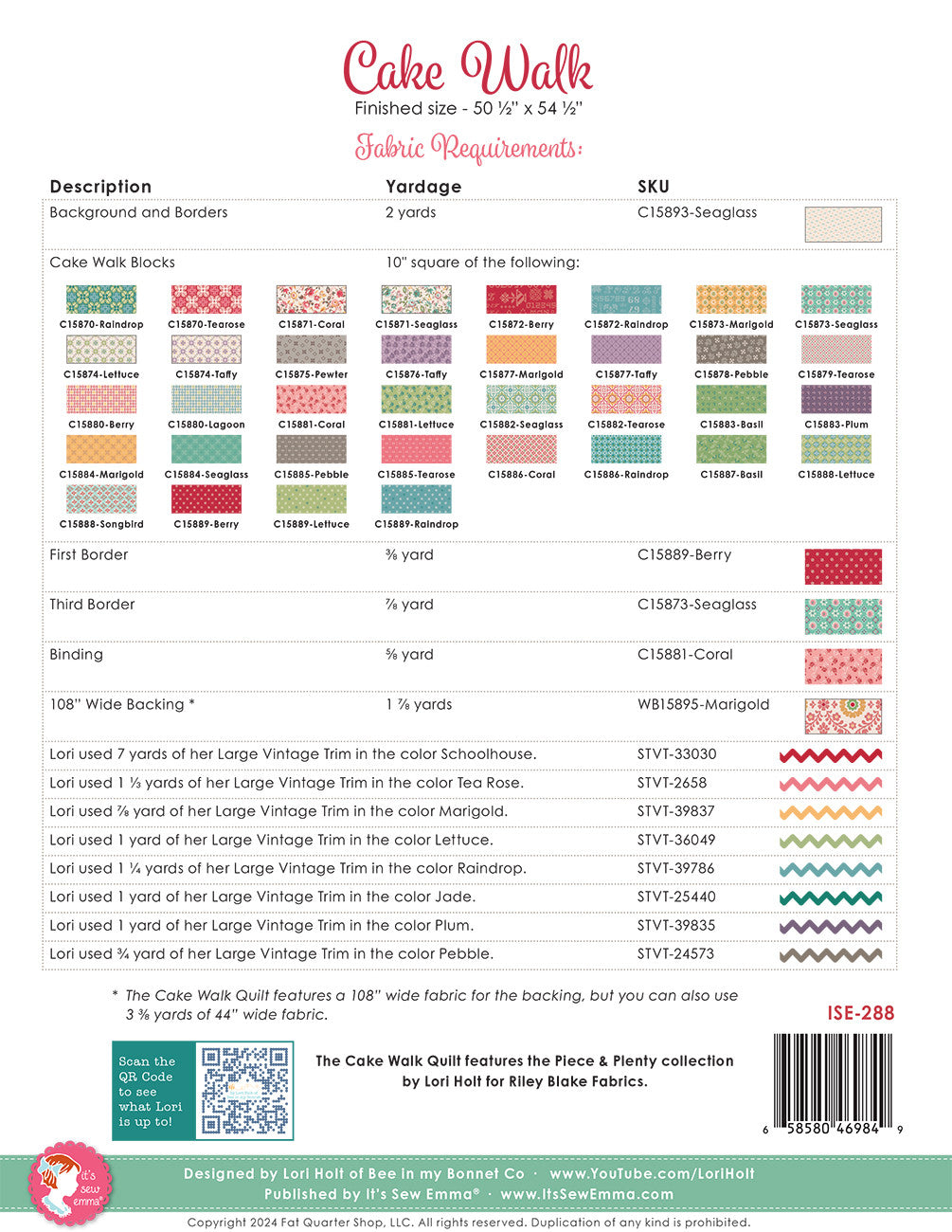Cake Walk Quilt Pattern by It's Sew Emma – Quilt in a Day