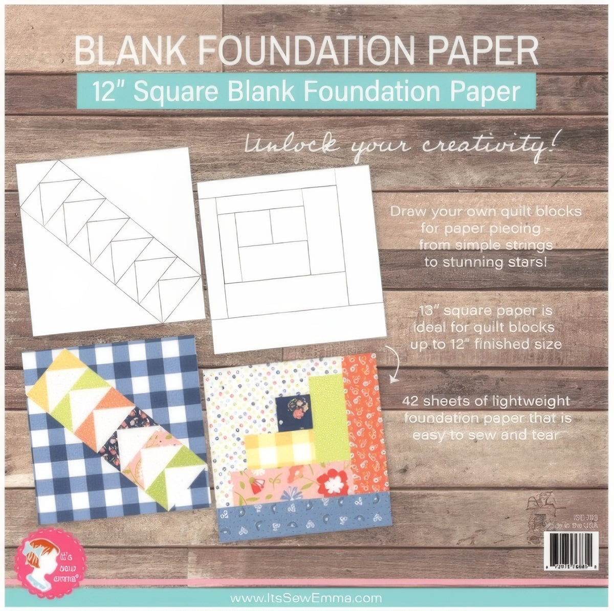 12 inch Blank Foundation Paper Pad by It's Sew Emma – Quilt in a Day