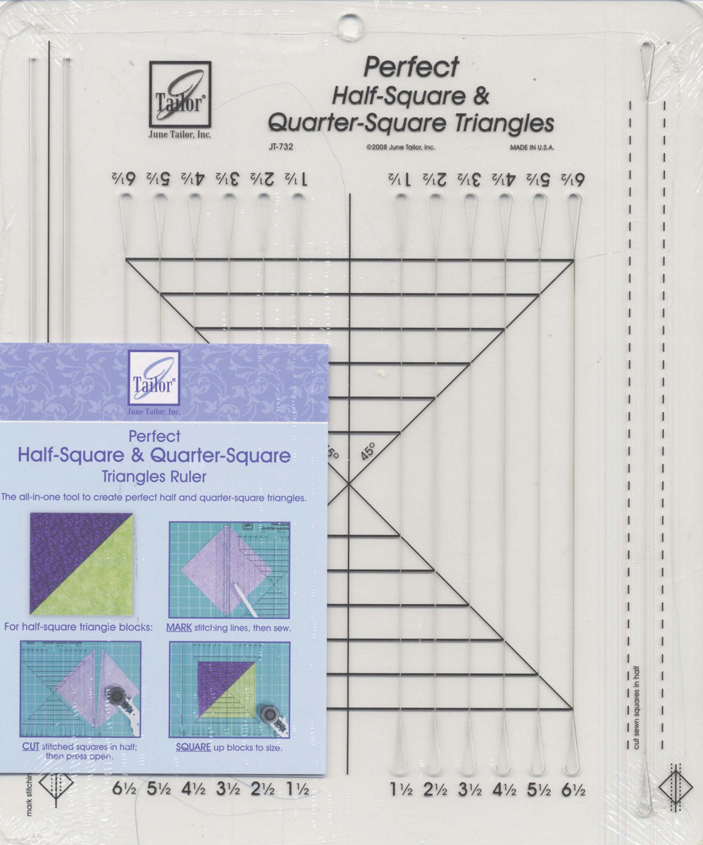 June Tailor Perfect Half Square & Quarter Square Triangles Ruler ...